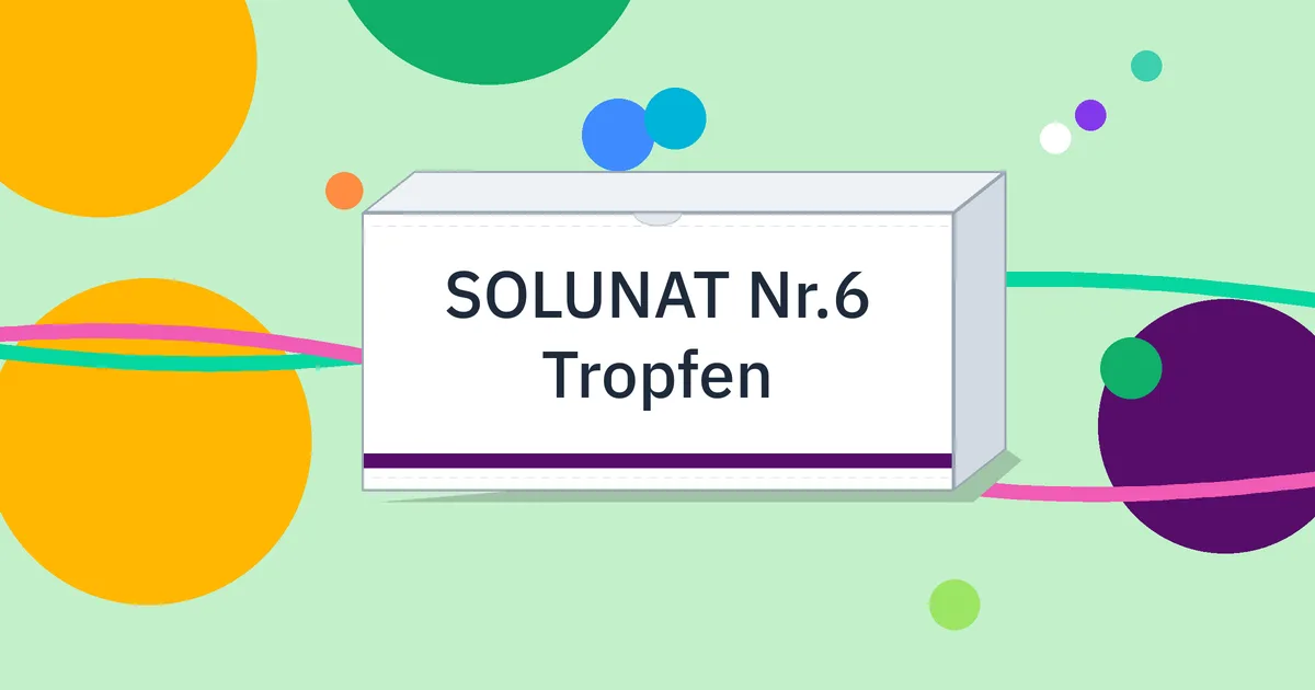 Symbolbild: Packung mit der Aufschrift SOLUNAT Nr.6 Tropfen (PZN 02938756) – Verfügbarkeit und Bezug in Apotheken in Frankfurt am Main