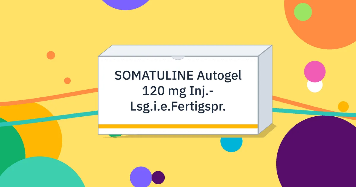Symbolbild: Packung mit der Aufschrift SOMATULINE Autogel 120 mg Inj.-Lsg.i.e.Fertigspr. (PZN 19399335) – Verfügbarkeit und Bezug in Apotheken in Frankfurt am Main