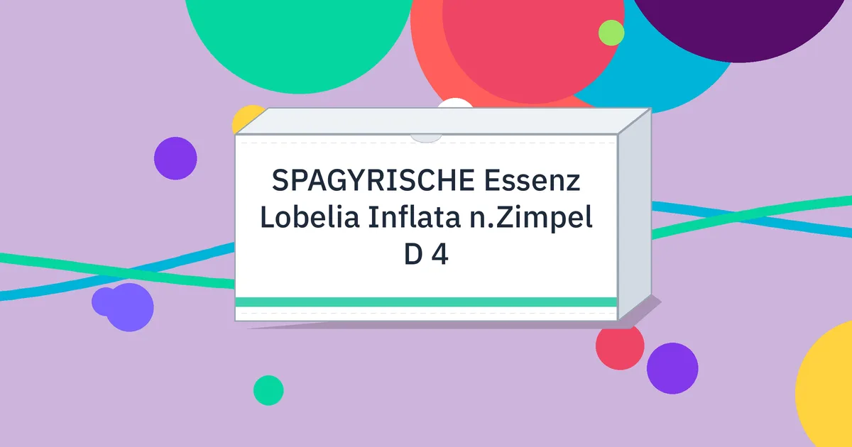 Symbolbild: Packung mit der Aufschrift SPAGYRISCHE Essenz Lobelia Inflata n.Zimpel D 4 (PZN 10553177) – Verfügbarkeit und Bezug in Apotheken in Frankfurt am Main