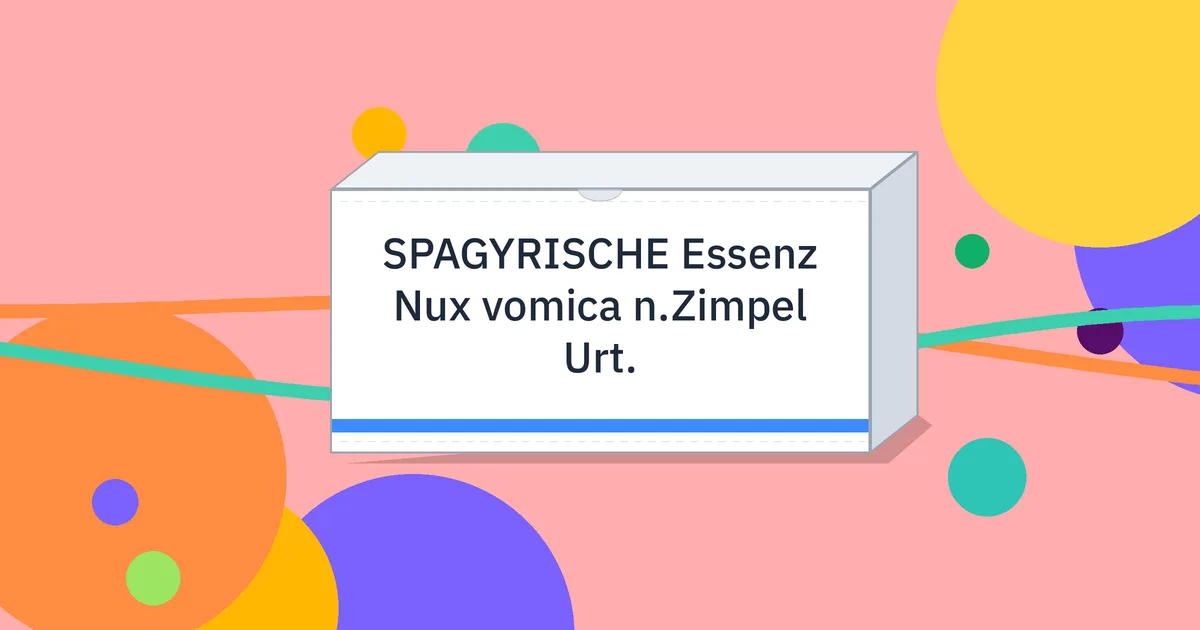 Symbolbild: Packung mit der Aufschrift SPAGYRISCHE Essenz Nux vomica n.Zimpel Urt. (PZN 03247149) – Verfügbarkeit und Bezug in Apotheken in Frankfurt am Main