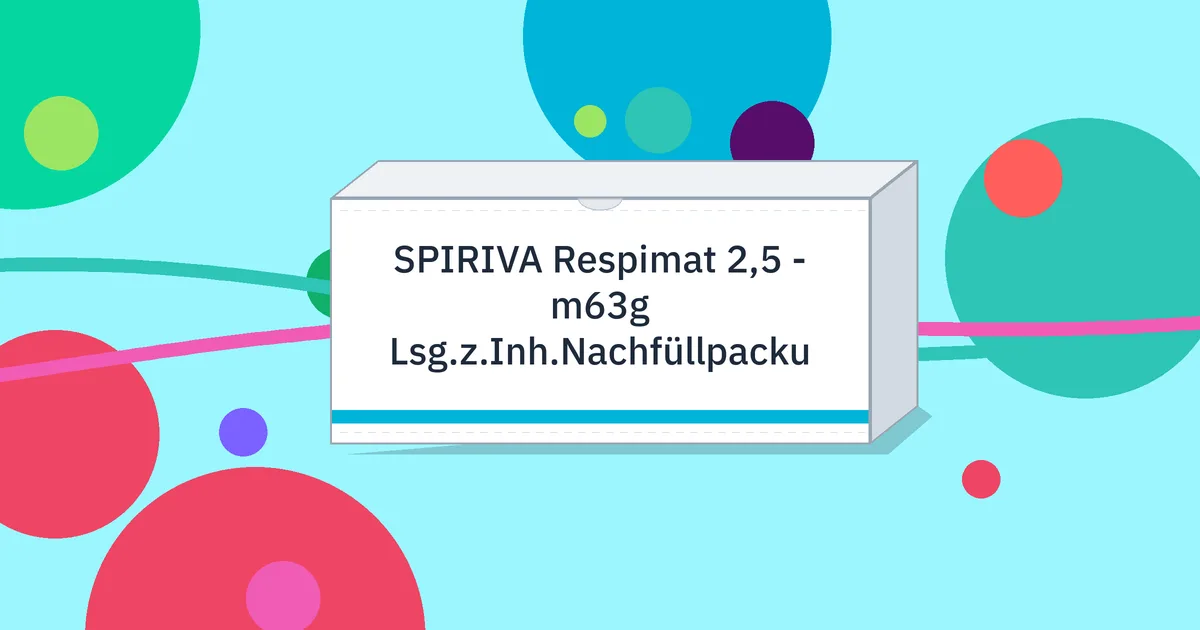 Symbolbild: Packung mit der Aufschrift SPIRIVA Respimat 2,5 -m63g Lsg.z.Inh.Nachfüllpacku (PZN 16909416) – Verfügbarkeit und Bezug in Apotheken in Frankfurt am Main