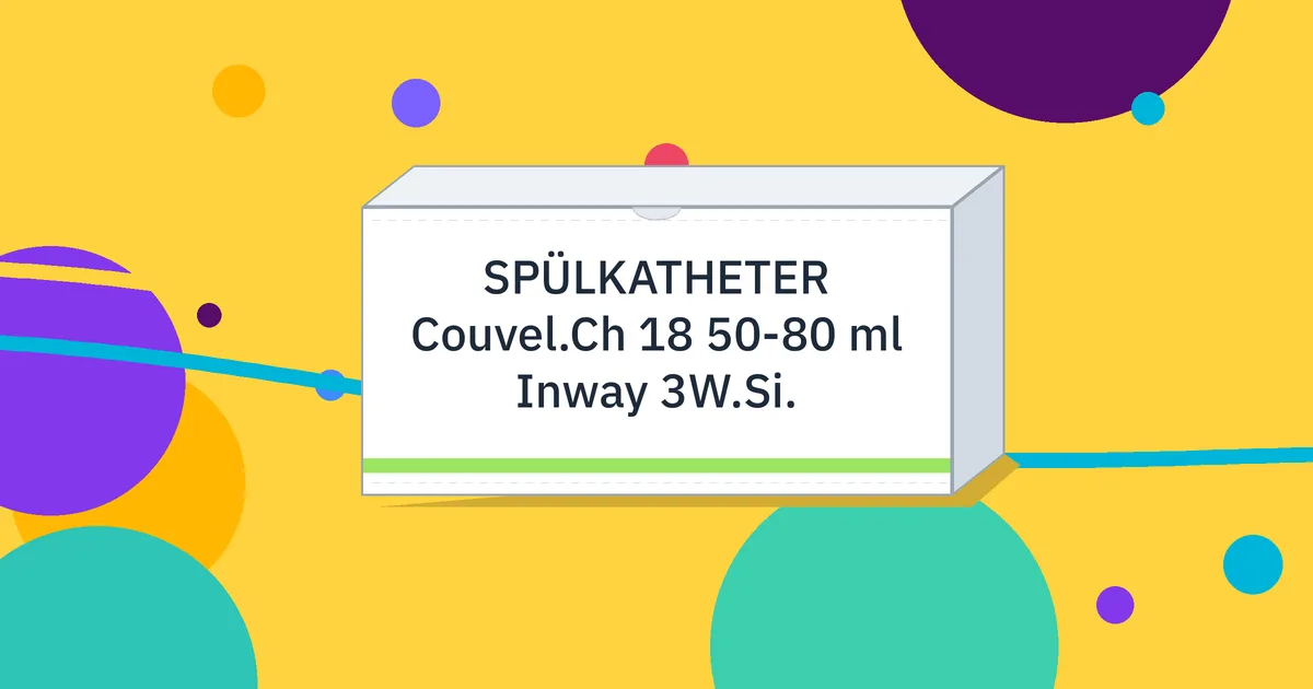 Symbolbild: Packung mit der Aufschrift SPÜLKATHETER Couvel.Ch 18 50-80 ml Inway 3W.Si. (PZN 03086031) – Verfügbarkeit und Bezug in Apotheken in Frankfurt am Main