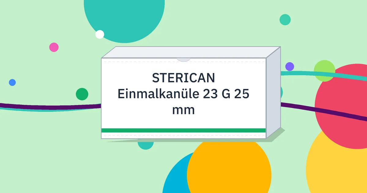 Symbolbild: Packung mit der Aufschrift STERICAN Einmalkanüle 23 G 25 mm (PZN 18746421) – Verfügbarkeit und Bezug in Apotheken in Frankfurt am Main