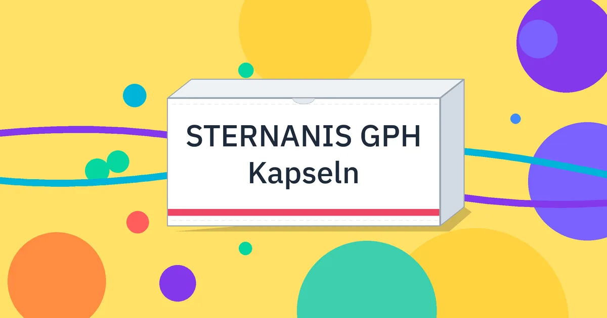 Symbolbild: Packung mit der Aufschrift STERNANIS GPH Kapseln (PZN 17633838) – Verfügbarkeit und Bezug in Apotheken in Frankfurt am Main
