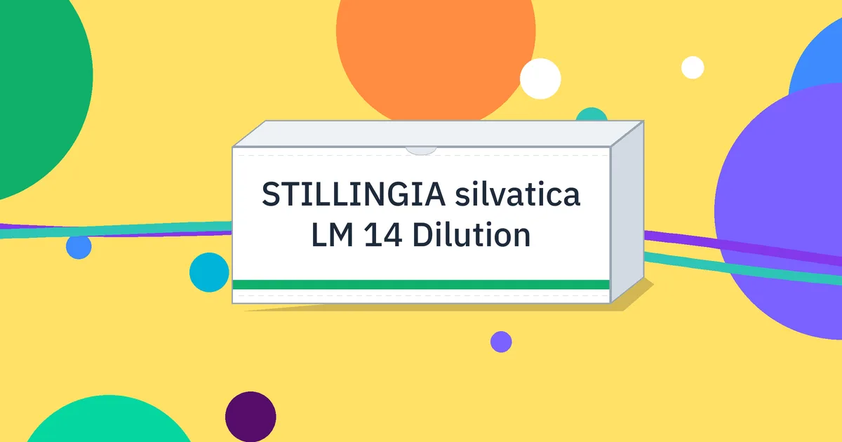 Symbolbild: Packung mit der Aufschrift STILLINGIA silvatica LM 14 Dilution (PZN 13201409) – Verfügbarkeit und Bezug in Apotheken in Frankfurt am Main
