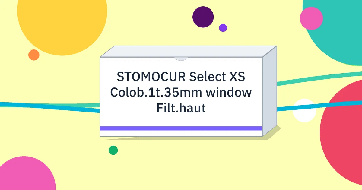 Symbolbild: Packung mit der Aufschrift STOMOCUR Select XS Colob.1t.35mm window Filt.haut (PZN 16852900) – Verfügbarkeit und Bezug in Apotheken in Frankfurt am Main