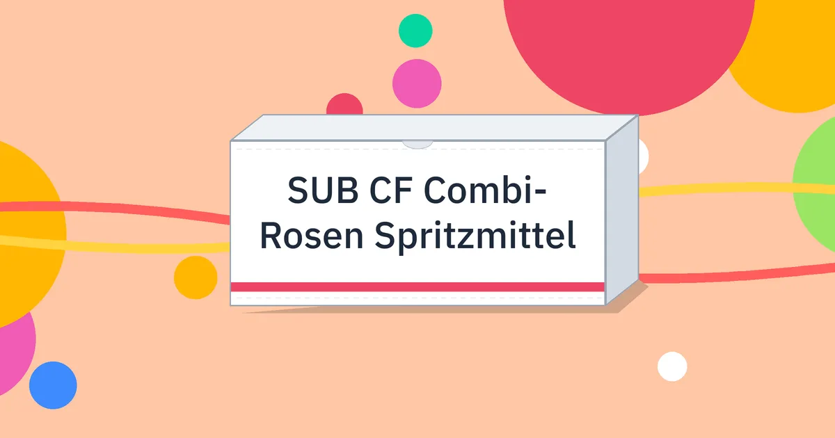 Symbolbild: Packung mit der Aufschrift SUB CF Combi-Rosen Spritzmittel (PZN 18027695) – Verfügbarkeit und Bezug in Apotheken in Frankfurt am Main