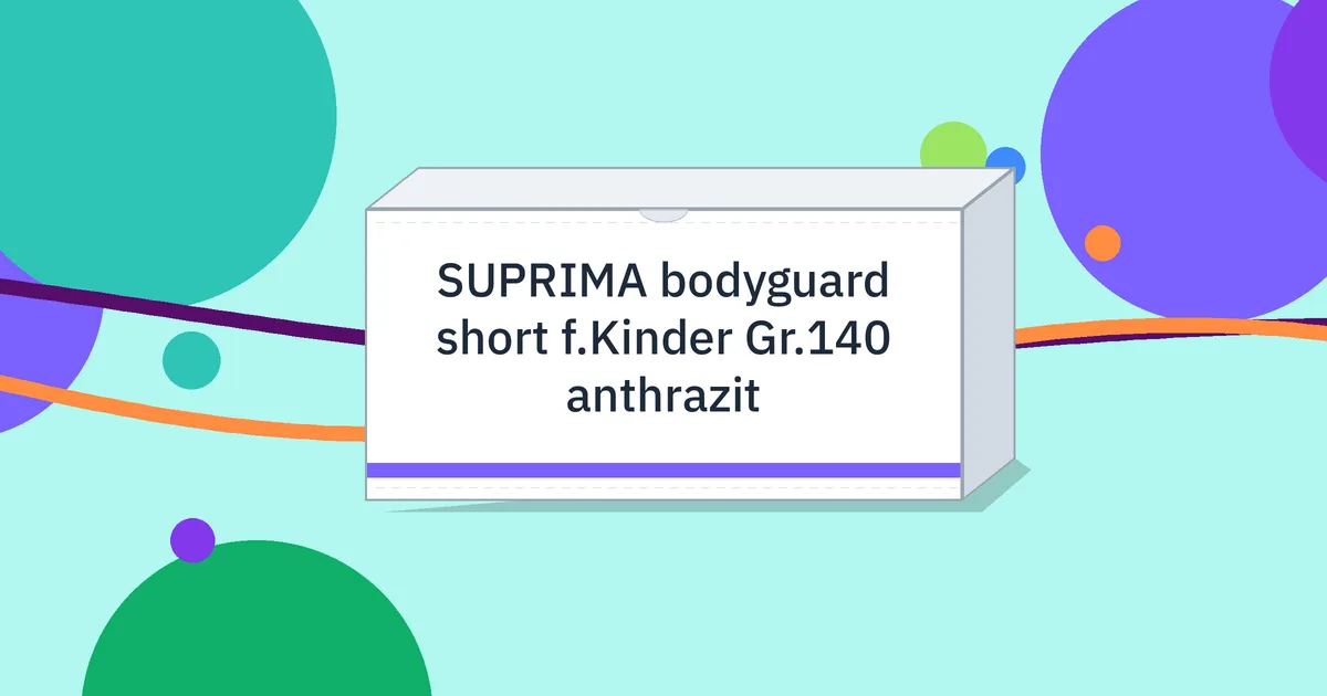 Symbolbild: Packung mit der Aufschrift SUPRIMA bodyguard short f.Kinder Gr.140 anthrazit (PZN 14302934) – Verfügbarkeit und Bezug in Apotheken in Frankfurt am Main