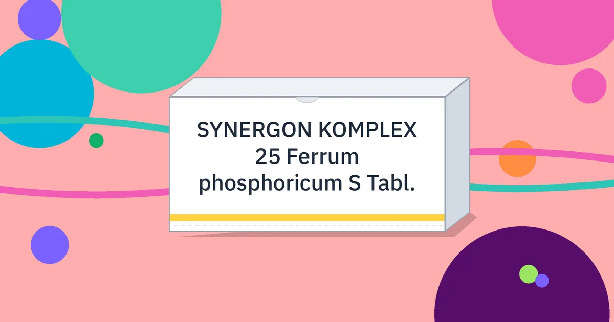 Symbolbild: Packung mit der Aufschrift SYNERGON KOMPLEX 25 Ferrum phosphoricum S Tabl. (PZN 20357098) – Verfügbarkeit und Bezug in Apotheken in Frankfurt am Main