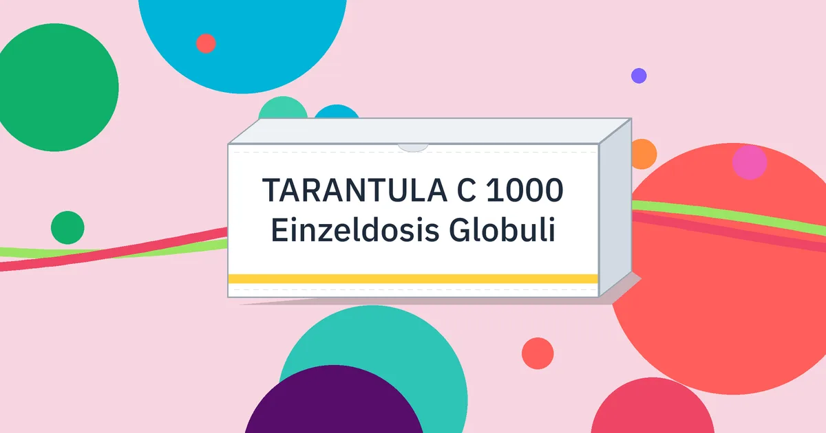 Symbolbild: Packung mit der Aufschrift TARANTULA C 1000 Einzeldosis Globuli (PZN 03034991) – Verfügbarkeit und Bezug in Apotheken in Frankfurt am Main