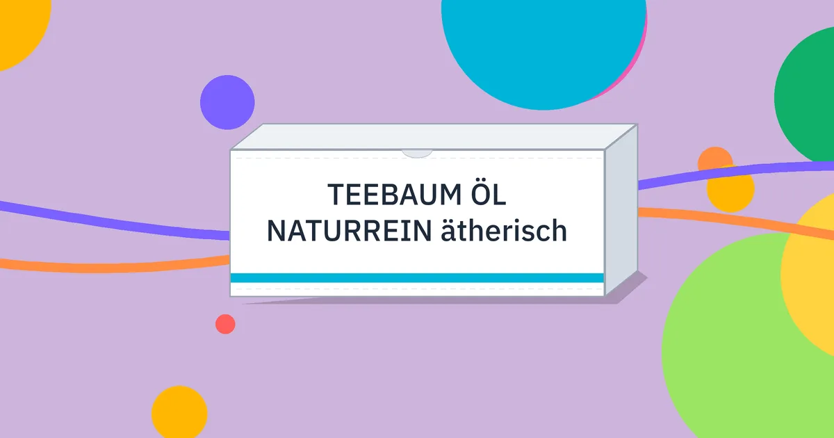 Symbolbild: Packung mit der Aufschrift TEEBAUM ÖL NATURREIN ätherisch (PZN 15880774) – Verfügbarkeit und Bezug in Apotheken in Frankfurt am Main