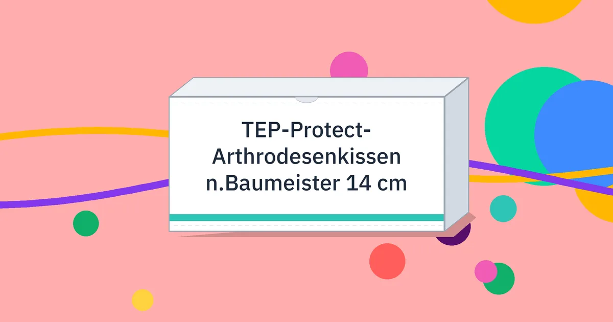 Symbolbild: Packung mit der Aufschrift TEP-Protect-Arthrodesenkissen n.Baumeister 14 cm (PZN 10233455) – Verfügbarkeit und Bezug in Apotheken in Frankfurt am Main