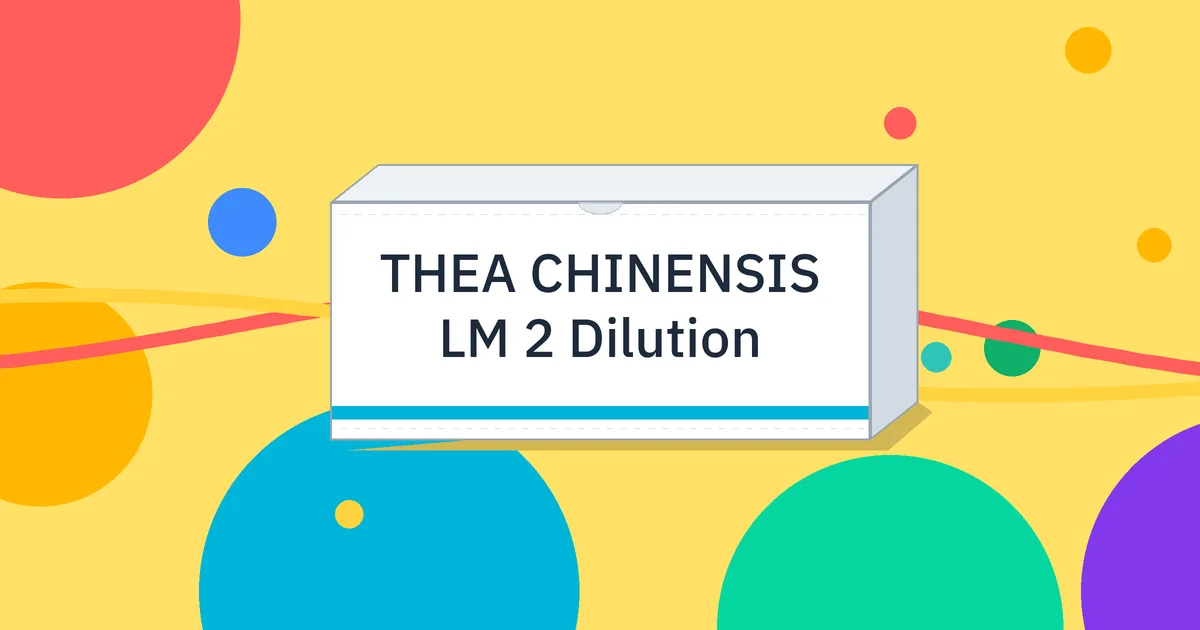 Symbolbild: Packung mit der Aufschrift THEA CHINENSIS LM 2 Dilution (PZN 13219160) – Verfügbarkeit und Bezug in Apotheken in Frankfurt am Main