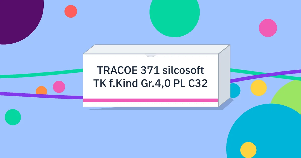 Symbolbild: Packung mit der Aufschrift TRACOE 371 silcosoft TK f.Kind Gr.4,0 PL C32 (PZN 14315322) – Verfügbarkeit und Bezug in Apotheken in Frankfurt am Main
