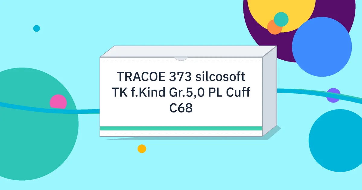 Symbolbild: Packung mit der Aufschrift TRACOE 373 silcosoft TK f.Kind Gr.5,0 PL Cuff C68 (PZN 14317522) – Verfügbarkeit und Bezug in Apotheken in Frankfurt am Main