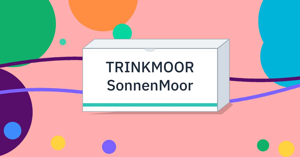 Symbolbild: Packung mit der Aufschrift TRINKMOOR SonnenMoor (PZN 00220612) – Verfügbarkeit und Bezug in Apotheken in Frankfurt am Main