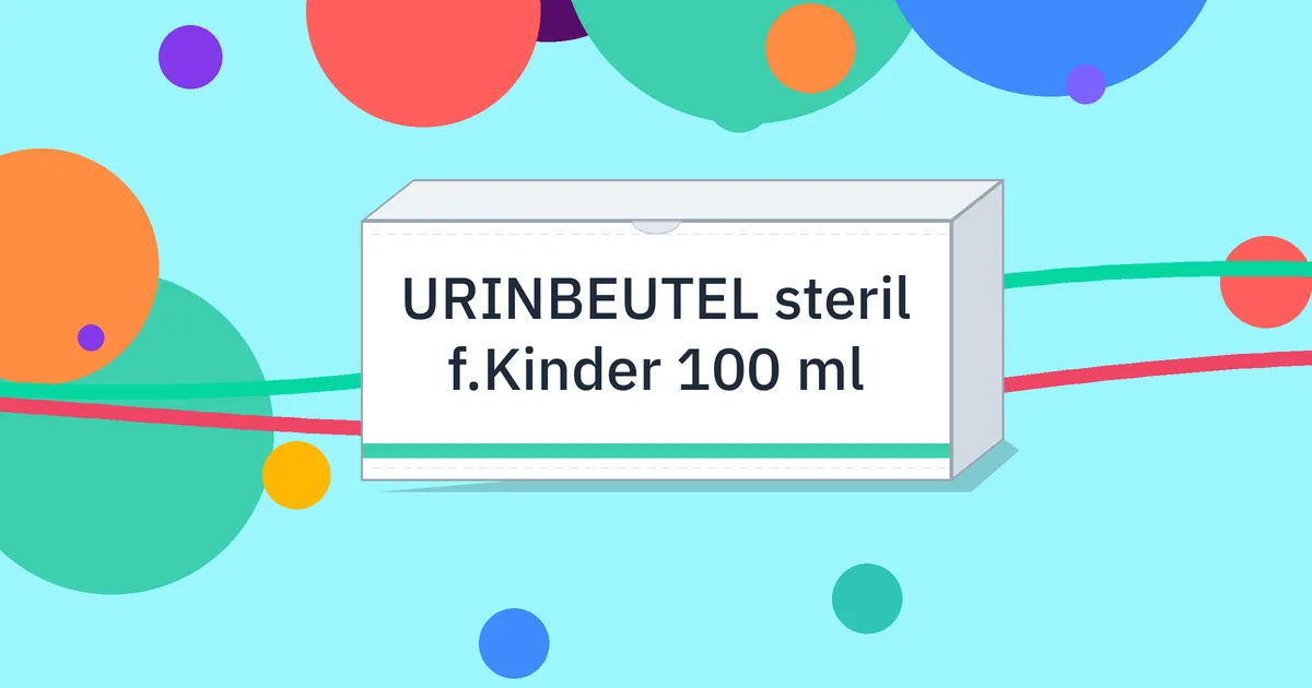 Symbolbild: Packung mit der Aufschrift URINBEUTEL steril f.Kinder 100 ml (PZN 07047967) – Verfügbarkeit und Bezug in Apotheken in Frankfurt am Main