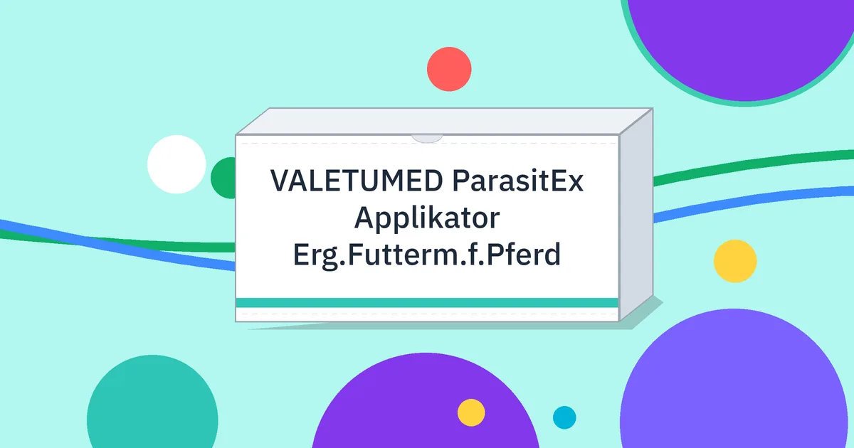 Symbolbild: Packung mit der Aufschrift VALETUMED ParasitEx Applikator Erg.Futterm.f.Pferd (PZN 20189643) – Verfügbarkeit und Bezug in Apotheken in Frankfurt am Main