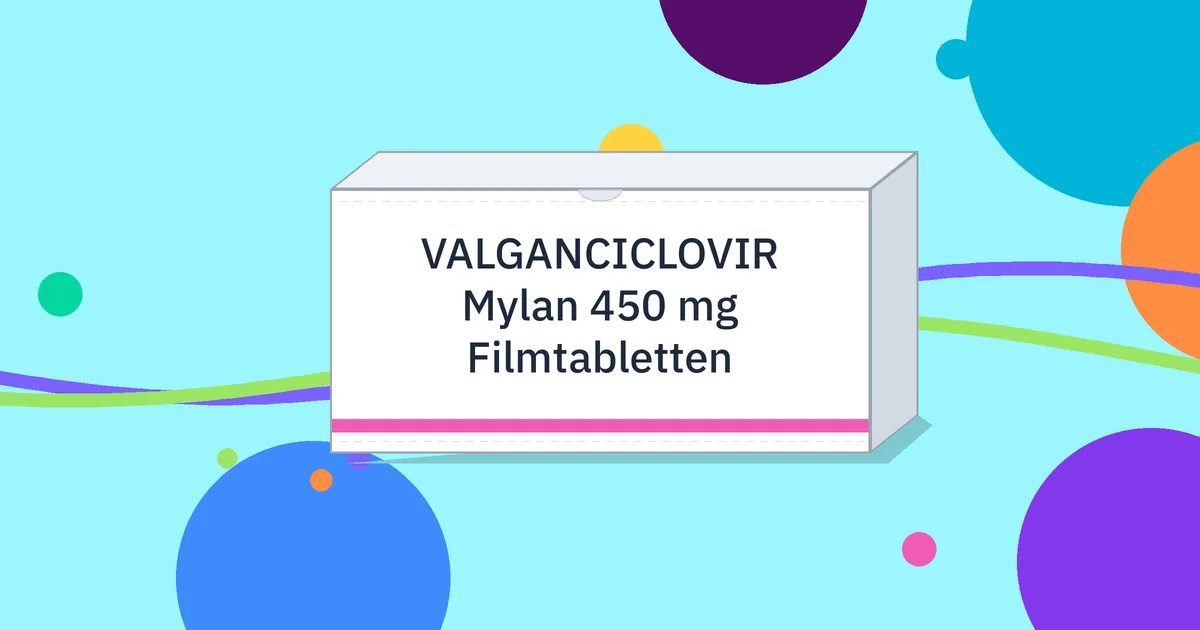 Symbolbild: Packung mit der Aufschrift VALGANCICLOVIR Mylan 450 mg Filmtabletten (PZN 15659130) – Verfügbarkeit und Bezug in Apotheken in Frankfurt am Main