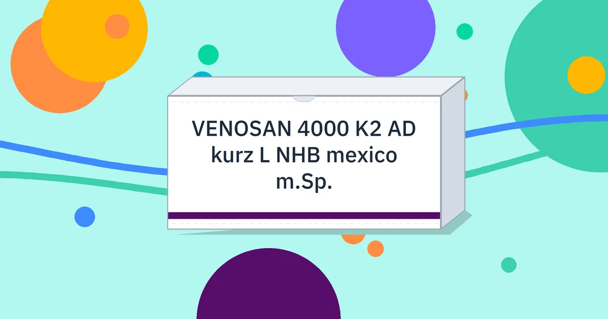 Symbolbild: Packung mit der Aufschrift VENOSAN 4000 K2 AD kurz L NHB mexico m.Sp. (PZN 14424086) – Verfügbarkeit und Bezug in Apotheken in Frankfurt am Main