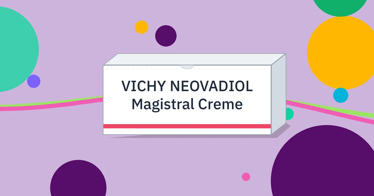 Symbolbild: Packung mit der Aufschrift VICHY NEOVADIOL Magistral Creme (PZN 01557897) – Verfügbarkeit und Bezug in Apotheken in Frankfurt am Main