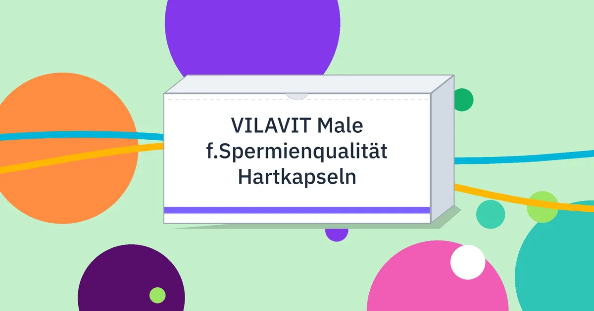 Symbolbild: Packung mit der Aufschrift VILAVIT Male f.Spermienqualität Hartkapseln (PZN 19631329) – Verfügbarkeit und Bezug in Apotheken in Frankfurt am Main