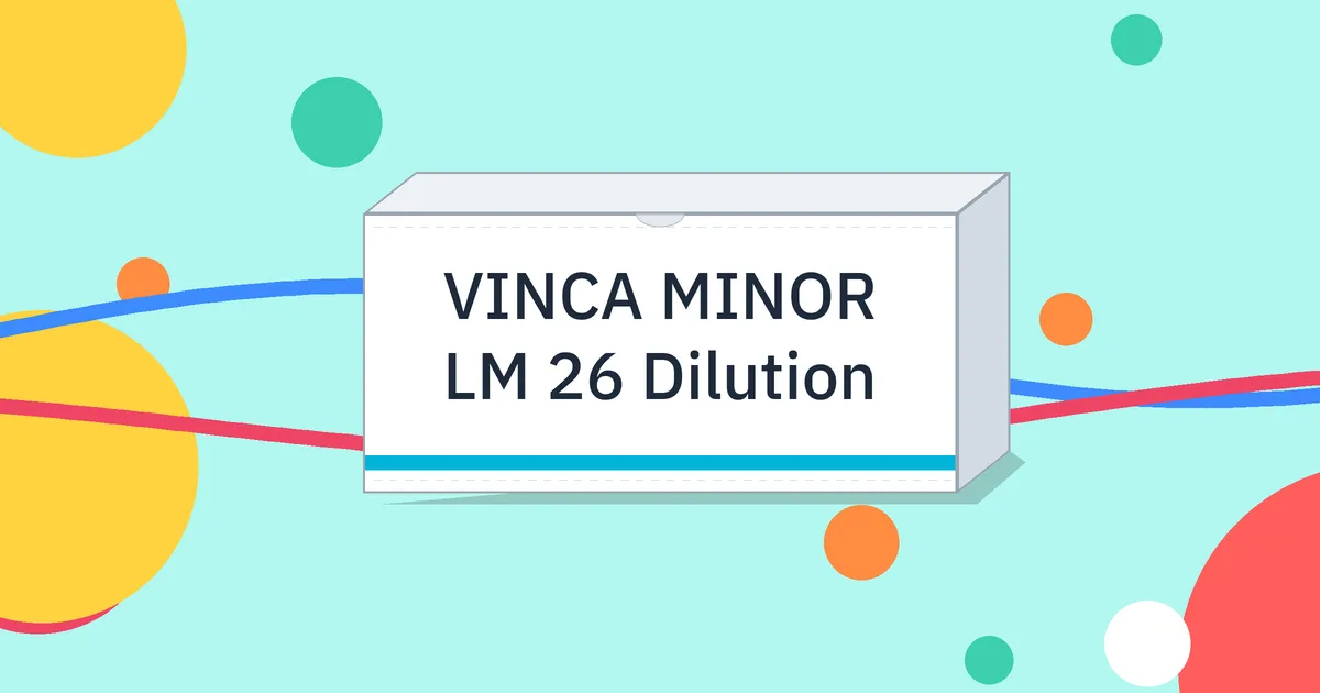 Symbolbild: Packung mit der Aufschrift VINCA MINOR LM 26 Dilution (PZN 13273952) – Verfügbarkeit und Bezug in Apotheken in Frankfurt am Main