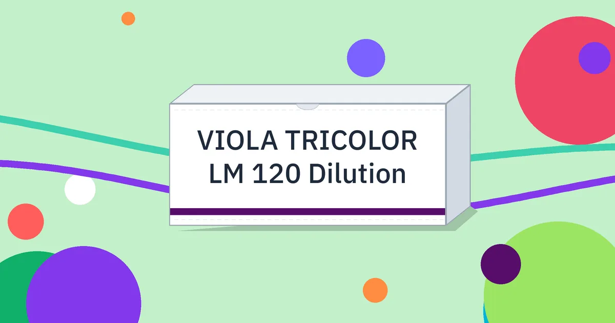 Symbolbild: Packung mit der Aufschrift VIOLA TRICOLOR LM 120 Dilution (PZN 13276778) – Verfügbarkeit und Bezug in Apotheken in Frankfurt am Main