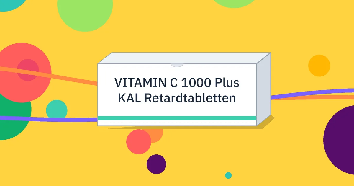 Symbolbild: Packung mit der Aufschrift VITAMIN C 1000 Plus KAL Retardtabletten (PZN 15880343) – Verfügbarkeit und Bezug in Apotheken in Frankfurt am Main
