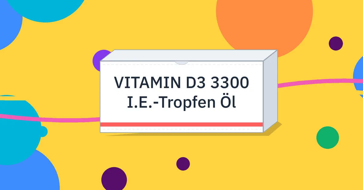 Symbolbild: Packung mit der Aufschrift VITAMIN D3 3300 I.E.-Tropfen Öl (PZN 16667769) – Verfügbarkeit und Bezug in Apotheken in Frankfurt am Main