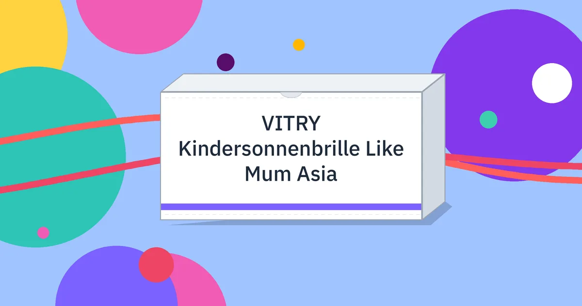 Symbolbild: Packung mit der Aufschrift VITRY Kindersonnenbrille Like Mum Asia (PZN 18453015) – Verfügbarkeit und Bezug in Apotheken in Frankfurt am Main