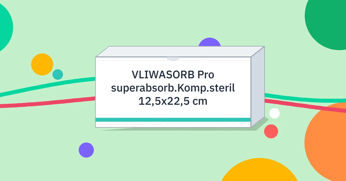 Symbolbild: Packung mit der Aufschrift VLIWASORB Pro superabsorb.Komp.steril 12,5x22,5 cm (PZN 16328470) – Verfügbarkeit und Bezug in Apotheken in Frankfurt am Main