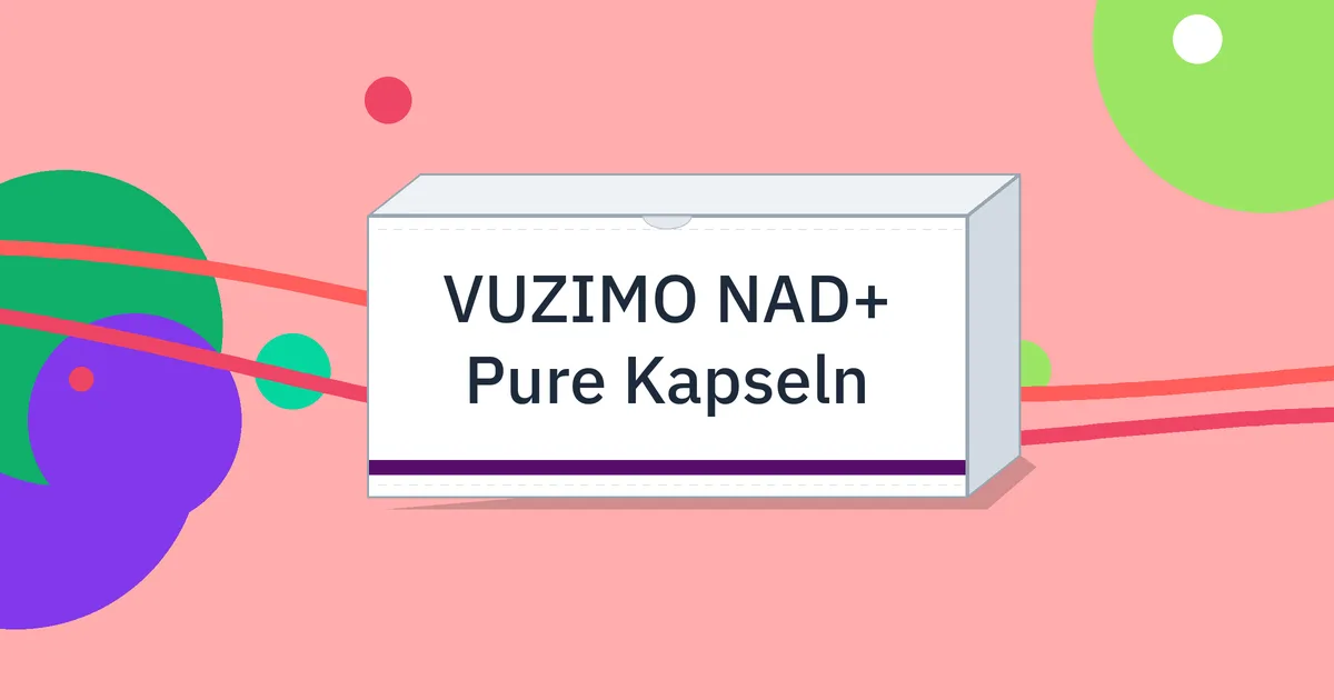 Symbolbild: Packung mit der Aufschrift VUZIMO NAD+ Pure Kapseln (PZN 20924611) – Verfügbarkeit und Bezug in Apotheken in Frankfurt am Main