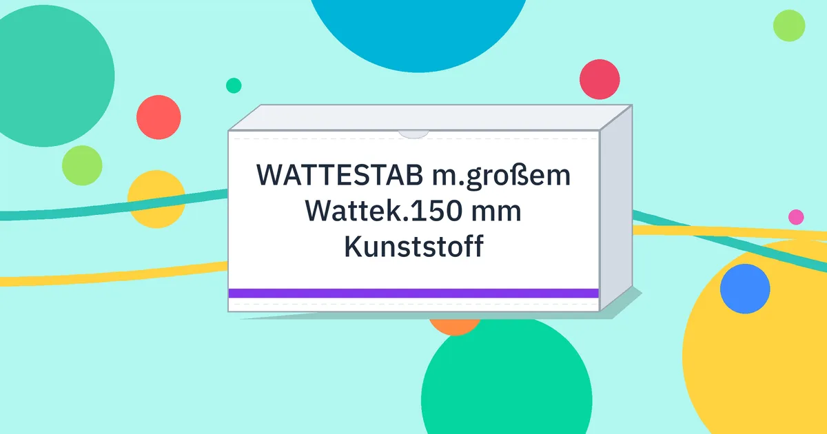 Symbolbild: Packung mit der Aufschrift WATTESTAB m.großem Wattek.150 mm Kunststoff (PZN 07469042) – Verfügbarkeit und Bezug in Apotheken in Frankfurt am Main