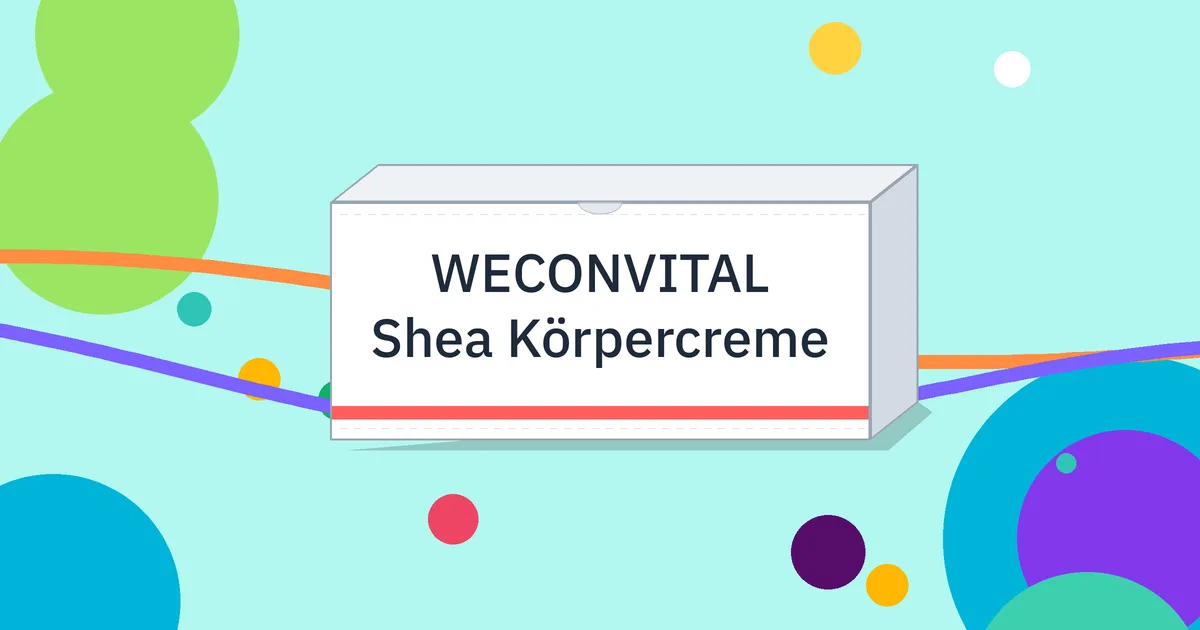 Symbolbild: Packung mit der Aufschrift WECONVITAL Shea Körpercreme (PZN 13875415) – Verfügbarkeit und Bezug in Apotheken in Frankfurt am Main