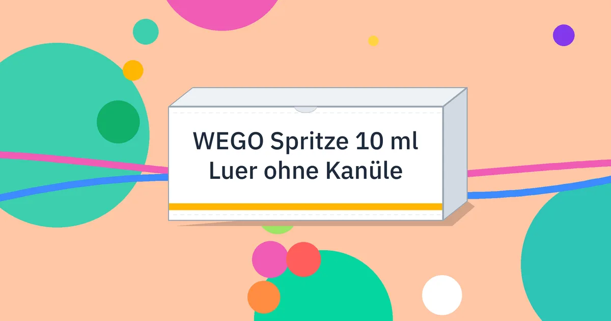 Symbolbild: Packung mit der Aufschrift WEGO Spritze 10 ml Luer ohne Kanüle (PZN 18859094) – Verfügbarkeit und Bezug in Apotheken in Frankfurt am Main