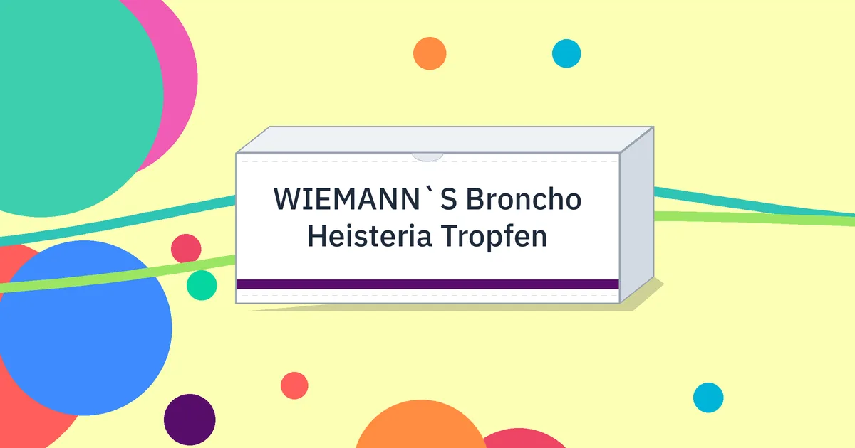 Symbolbild: Packung mit der Aufschrift WIEMANN`S Broncho Heisteria Tropfen (PZN 11160623) – Verfügbarkeit und Bezug in Apotheken in Frankfurt am Main