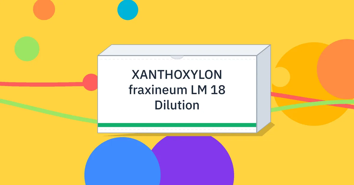 Symbolbild: Packung mit der Aufschrift XANTHOXYLON fraxineum LM 18 Dilution (PZN 13784434) – Verfügbarkeit und Bezug in Apotheken in Frankfurt am Main