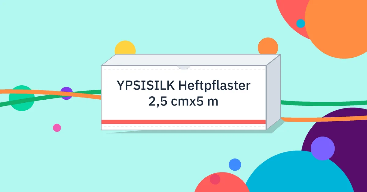 Symbolbild: Packung mit der Aufschrift YPSISILK Heftpflaster 2,5 cmx5 m (PZN 12603614) – Verfügbarkeit und Bezug in Apotheken in Frankfurt am Main
