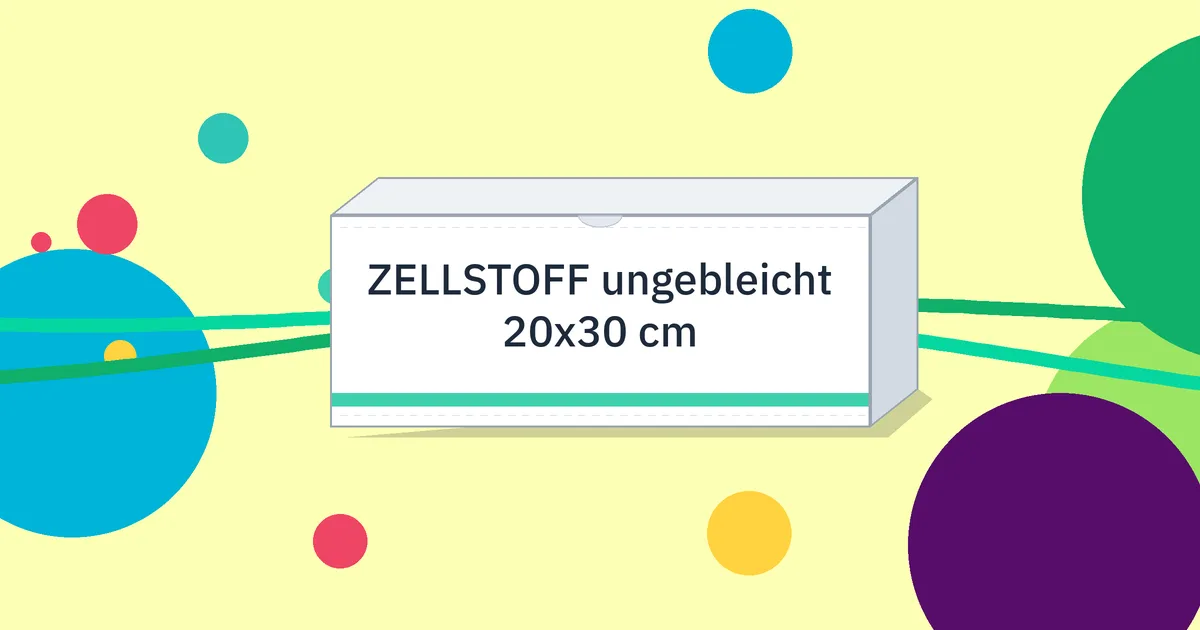 Symbolbild: Packung mit der Aufschrift ZELLSTOFF ungebleicht 20x30 cm (PZN 05490687) – Verfügbarkeit und Bezug in Apotheken in Frankfurt am Main
