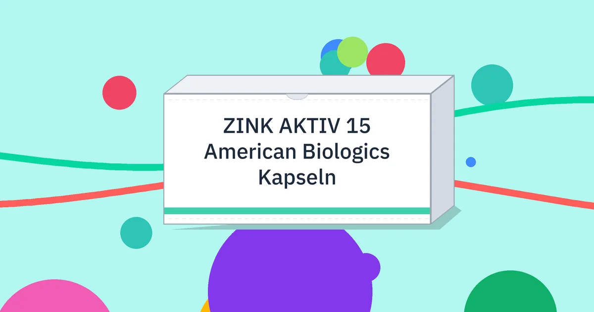 Symbolbild: Packung mit der Aufschrift ZINK AKTIV 15 American Biologics Kapseln (PZN 17363758) – Verfügbarkeit und Bezug in Apotheken in Frankfurt am Main