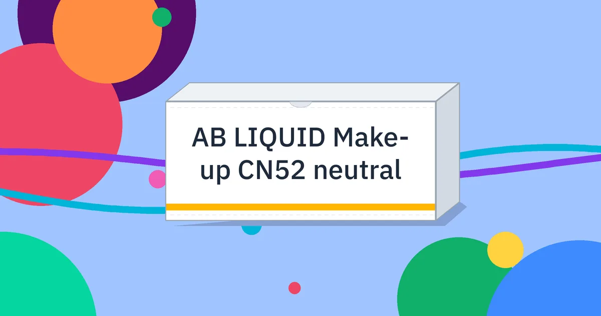 Symbolbild: Packung mit der Aufschrift AB LIQUID Make-up CN52 neutral (PZN 18895523) – Verfügbarkeit und Bezug in Apotheken in Frankfurt am Main