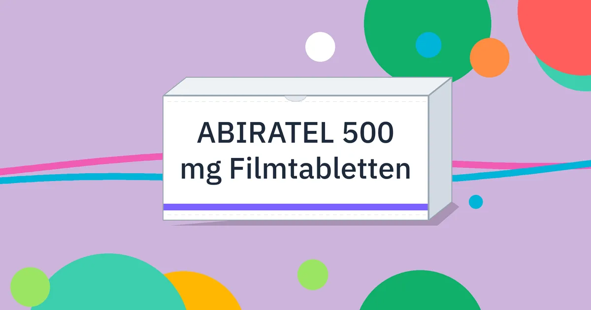 Symbolbild: Packung mit der Aufschrift ABIRATEL 500 mg Filmtabletten (PZN 18070449) – Verfügbarkeit und Bezug in Apotheken in Frankfurt am Main