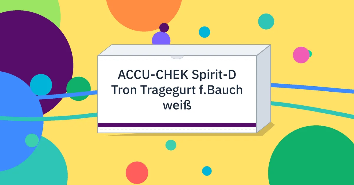 Symbolbild: Packung mit der Aufschrift ACCU-CHEK Spirit-D Tron Tragegurt f.Bauch weiß (PZN 00779905) – Verfügbarkeit und Bezug in Apotheken in Frankfurt am Main