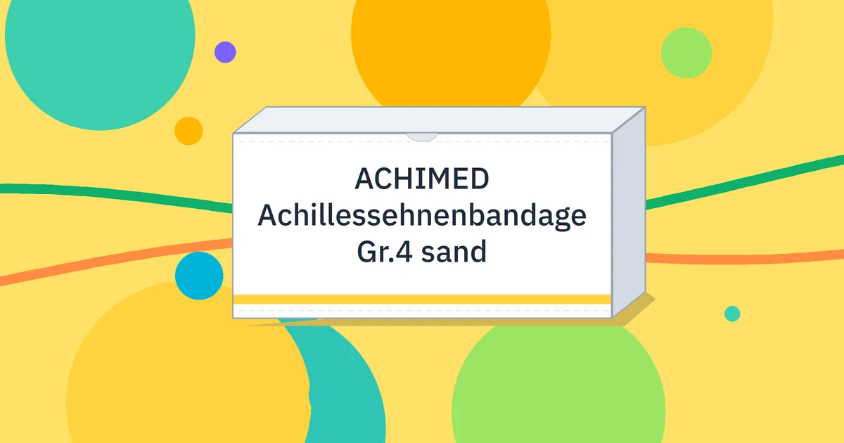 Symbolbild: Packung mit der Aufschrift ACHIMED Achillessehnenbandage Gr.4 sand (PZN 15314715) – Verfügbarkeit und Bezug in Apotheken in Frankfurt am Main