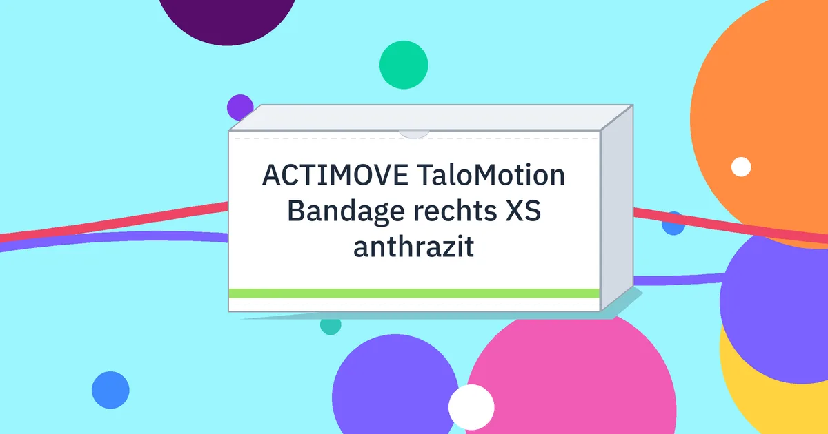 Symbolbild: Packung mit der Aufschrift ACTIMOVE TaloMotion Bandage rechts XS anthrazit (PZN 17948743) – Verfügbarkeit und Bezug in Apotheken in Frankfurt am Main
