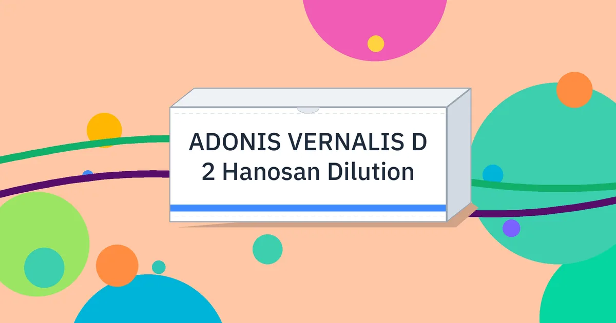 Symbolbild: Packung mit der Aufschrift ADONIS VERNALIS D 2 Hanosan Dilution (PZN 07416152) – Verfügbarkeit und Bezug in Apotheken in Frankfurt am Main