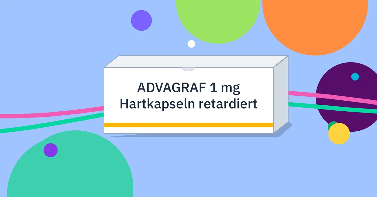 Symbolbild: Packung mit der Aufschrift ADVAGRAF 1 mg Hartkapseln retardiert (PZN 12580793) – Verfügbarkeit und Bezug in Apotheken in Frankfurt am Main