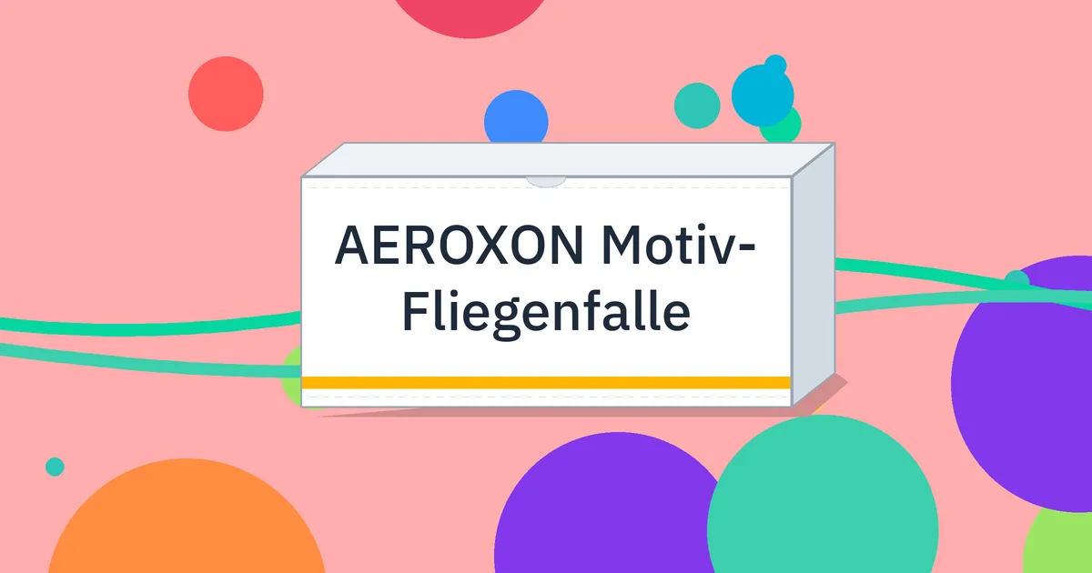 Symbolbild: Packung mit der Aufschrift AEROXON Motiv-Fliegenfalle (PZN 17146251) – Verfügbarkeit und Bezug in Apotheken in Frankfurt am Main