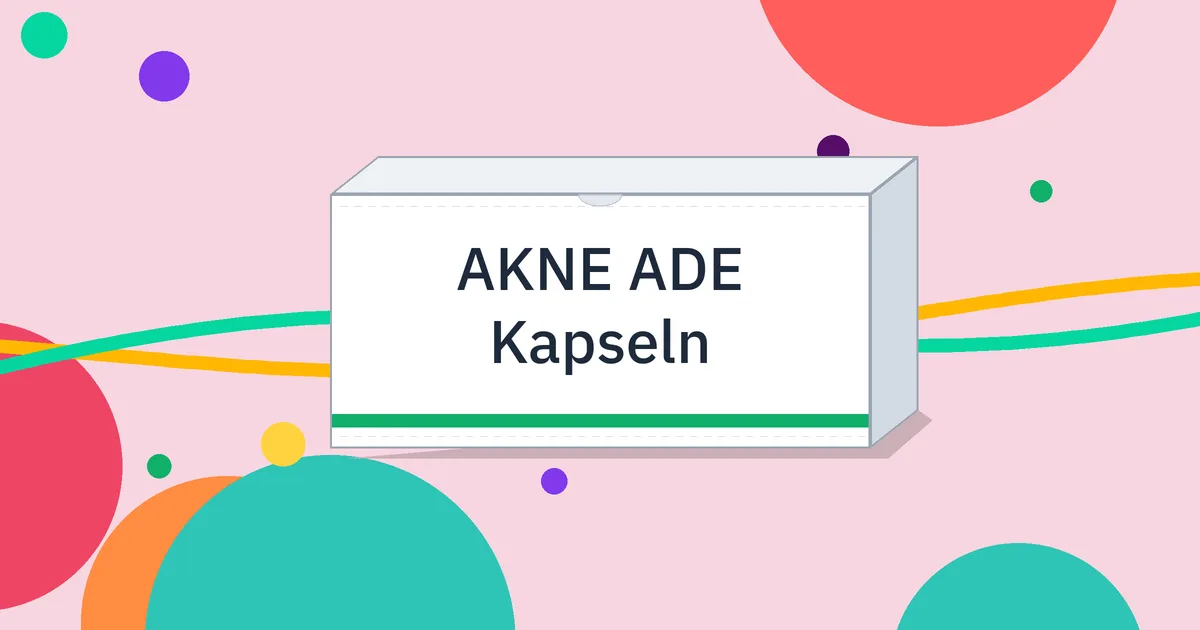 Symbolbild: Packung mit der Aufschrift AKNE ADE Kapseln (PZN 19448401) – Verfügbarkeit und Bezug in Apotheken in Frankfurt am Main